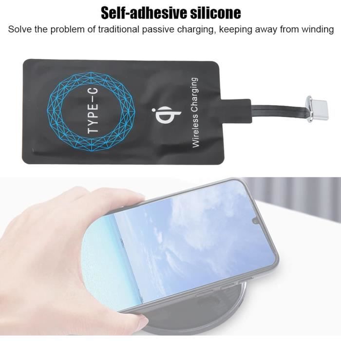 Récepteur Qi Usb C 2 Pièces, Récepteur De Charge Sans Fil Qi Rapide, Récepteur De Chargeur Sans ...