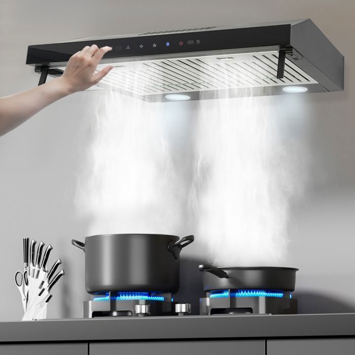Hotte aspirante encastrable 60 cm extra plate en acier inoxydable 3 ...