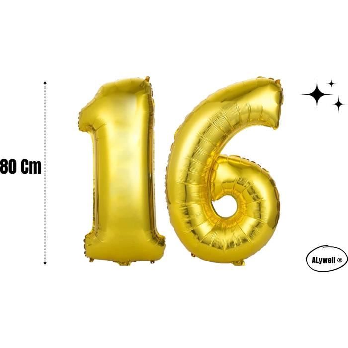 Ballon Chiffre Anniversaire-Ballon 16-Ballon Chiffre 16-Ballon 16 Ans ...