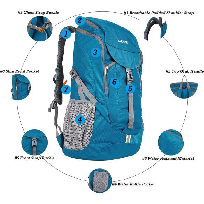 30L 50L 65L Sac À Dos De Randonnée Léger Pliable Multifonction Sac De Voyage Résistant À L'Eau ...