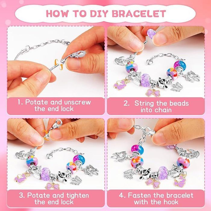 Cadeau Fille 5-13 Ans Bijoux Enfants Jeux Charms Bracelet Kit ...