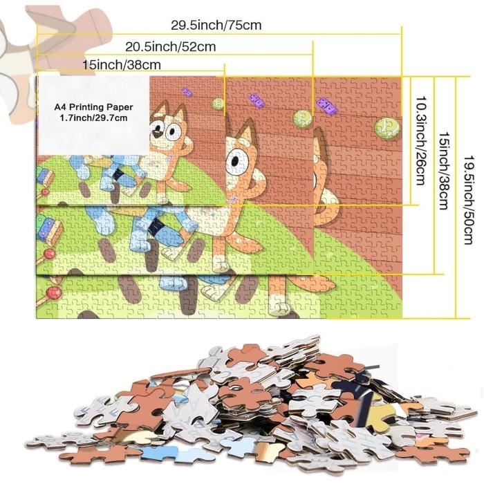 Bluey Puzzles 1000 Pieces Puzzle En Bois Diy Animée Jeu D'Intelligence ...