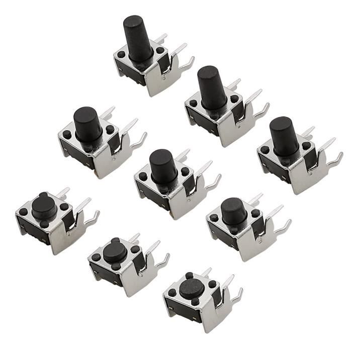 6x6x10mm Bouton-poussoir Tactile Momentané, Bouton-poussoir À 4 Broches ...