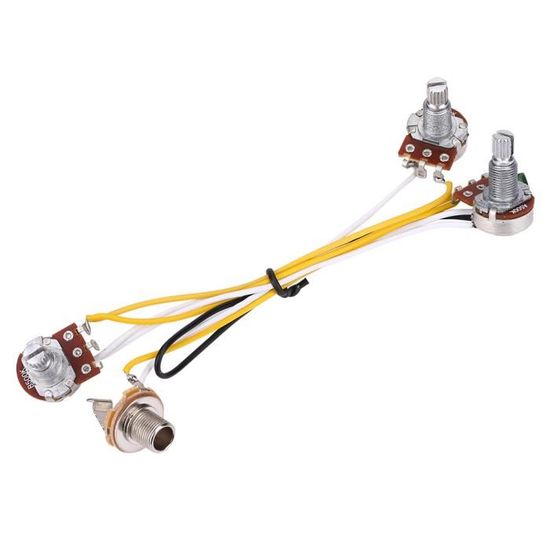 Ashata Faisceau de câblage Guitare 2 Volume 1 Tone 1 Jack 500K Pots 3 ...