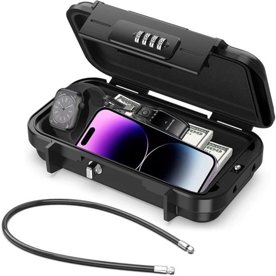 Coffre-fort Portable, Boîte à Code à 4 Chiffres Sécurisée Exterieur ...