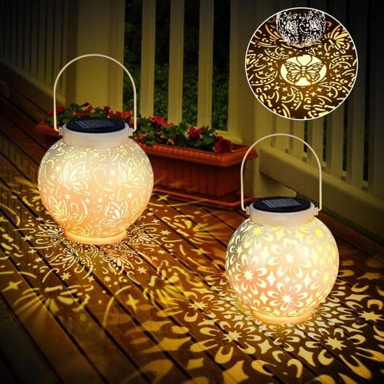 Lanterne Solaire Exterieur Jardin, Lanterne Solaire En Métal Blanc ...