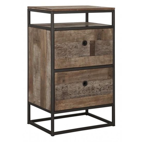 Commode Tuareg avec 2 tiroirs Marron 55x40x90 cm d-Bodhi - Cdiscount Maison