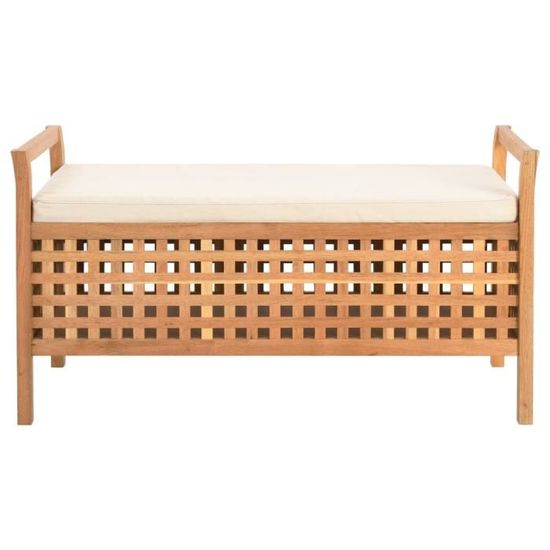 Banc de rangement 93x49x49 cm Bois de noyer massif HILILAND --LIS POIS ...