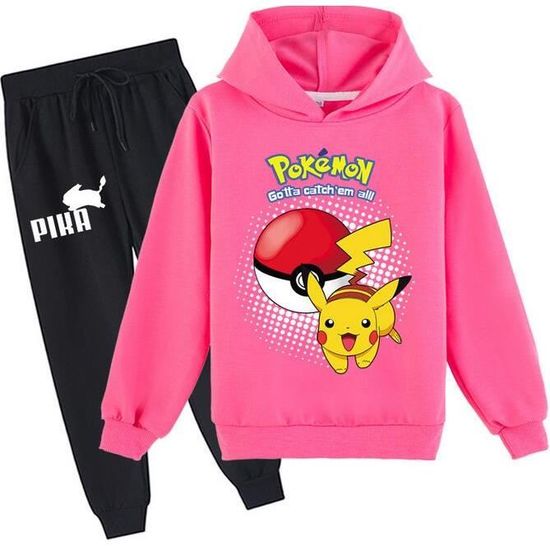 Hoodies Pokemon Pikachu Enfants 3D Impression Sweatshirt et Pantalon ...