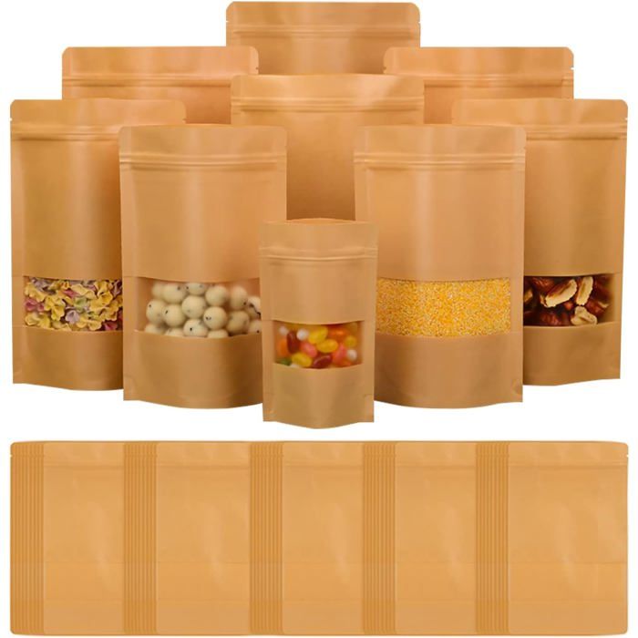 Sachet Kraft Alimentaire, Sachet Craft, Sachet Kraft Zip, Emballage ...