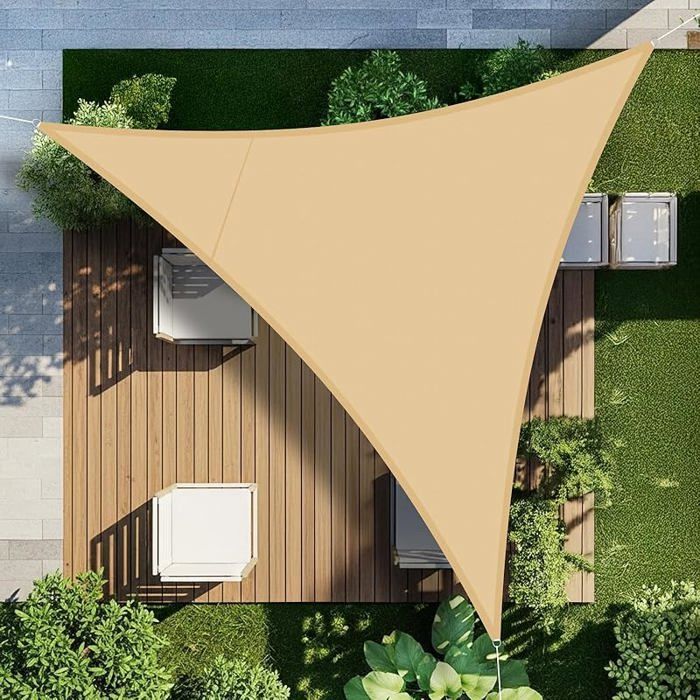 Voile ombrage Triangulaire 3,6x3,6x3,6m Impermable eau PES Toile ...