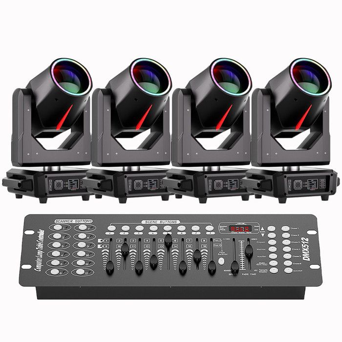 U'King 380W DJ LYRE LED RGBW - 4PCS Jeux de Lumiere Zoom Beam Wash Gobo ...