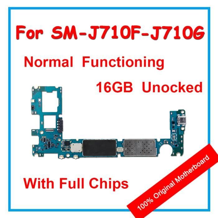 J710F 1 carte SIM 16G-Carte mère 16 Go pour Samsung Galaxy J7 J710F J710G, 100% originale, avec ...