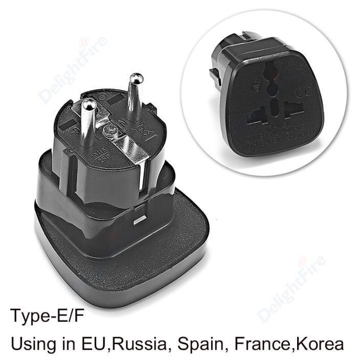 Adaptateur de prise USA KR AU EU vers US,adaptateur de voyage,adaptateur secteur européen vers ...