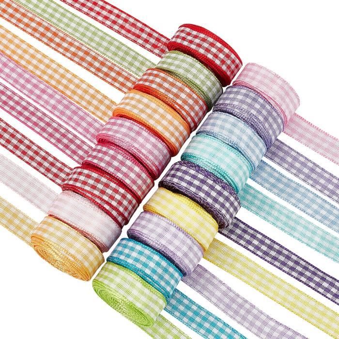 Ruban En Polyester Vichy De 54 M - 18 Couleurs - 10 Cm X 3 M - Tissu ...