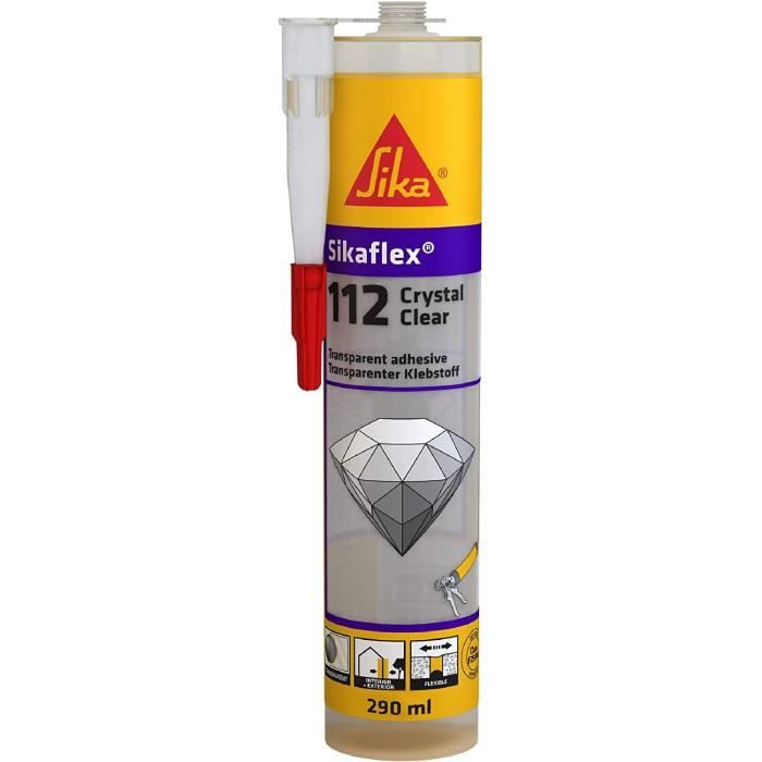 Sikaflex-112 Crystal Clear, Mastic-colle multi-usages transparent ...