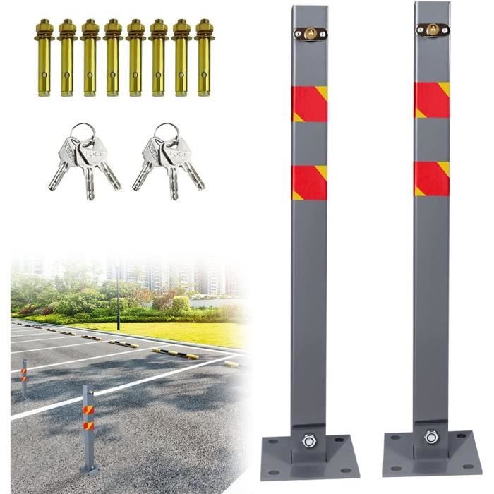 Barrière de stationnement Poteau de stationnement pliable avec 3 clés ...