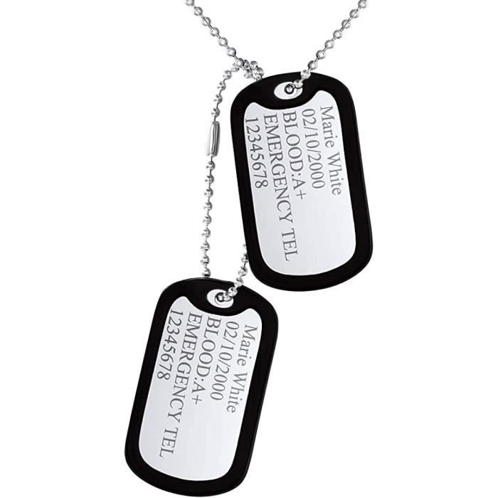 Plaque Militaire Personnalisable Homme-Pendentif Photo Gravé ...