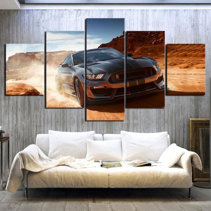 GUHB-361 Peinture murale moderne Ford Mustang, 5 pièces, sans cadre ...