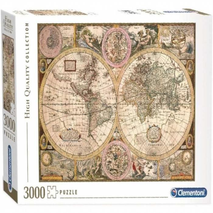 CRAZE Puzzle 3000 pièces carte ancienne carte du monde - Cdiscount Jeux ...