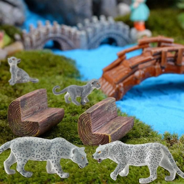 4 pièces réalistes léopards des neiges Figurines animaux des Highlands ...