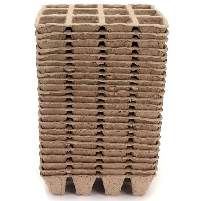 ESTINK Pots de tourbe 24pcs Pots de Semis 12 Cellules Plateaux de ...