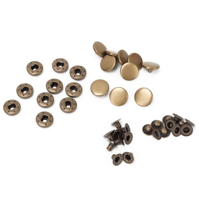 GOTOTOP bouton-pression à bouton-pression en métal 10 pièces 15mm métal ...