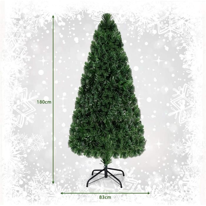 RELAX4LIFE Sapin de Noël Artificiel avec LED, Couvert de Flocons de ...