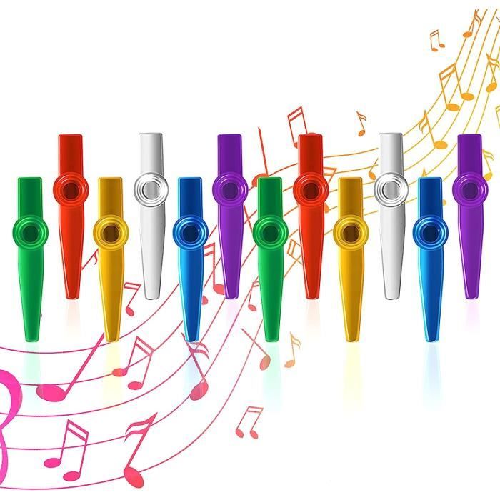 Kazoo, 12 Pcs Kazoo pour Enfant Sont Bon Compagnon pour Guitare Ukulélé ...