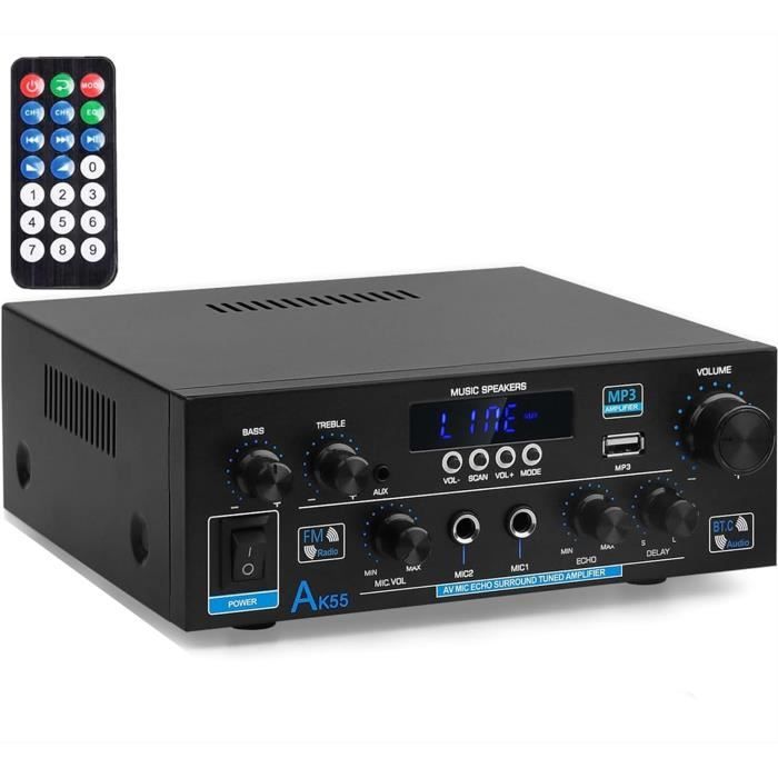 Amplificateur Bluetooth 5.0 Audio, Stéréo Audio Récepteur Ampli HiFi à ...
