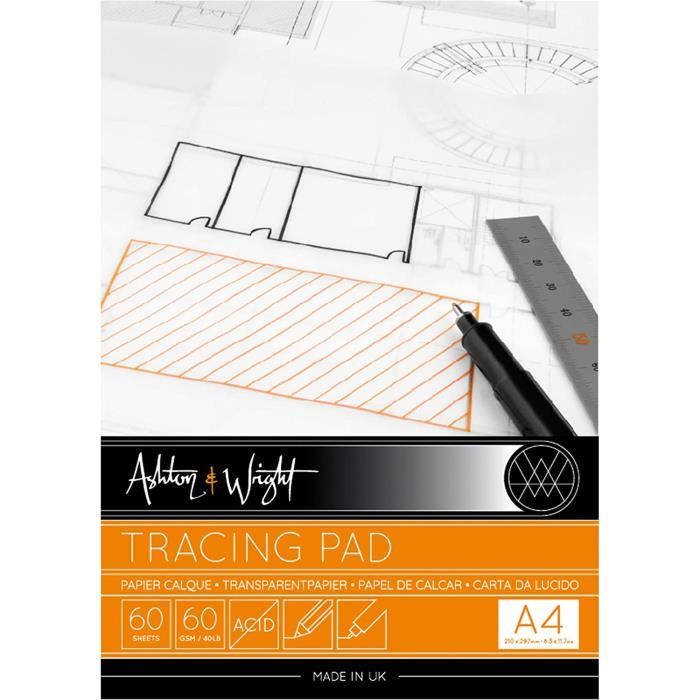 Ashton and Wright - Bloc calque A4 – Papier 60 g-m² – 60 feuilles AW-TP ...