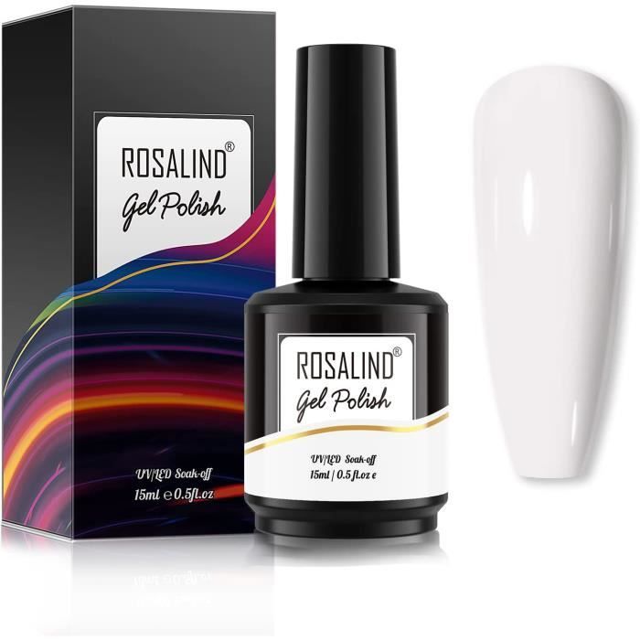 ROSALIND Blanc Couleur Vernis Semi Permanent Kit, 15ml Vernis à Ongles ...