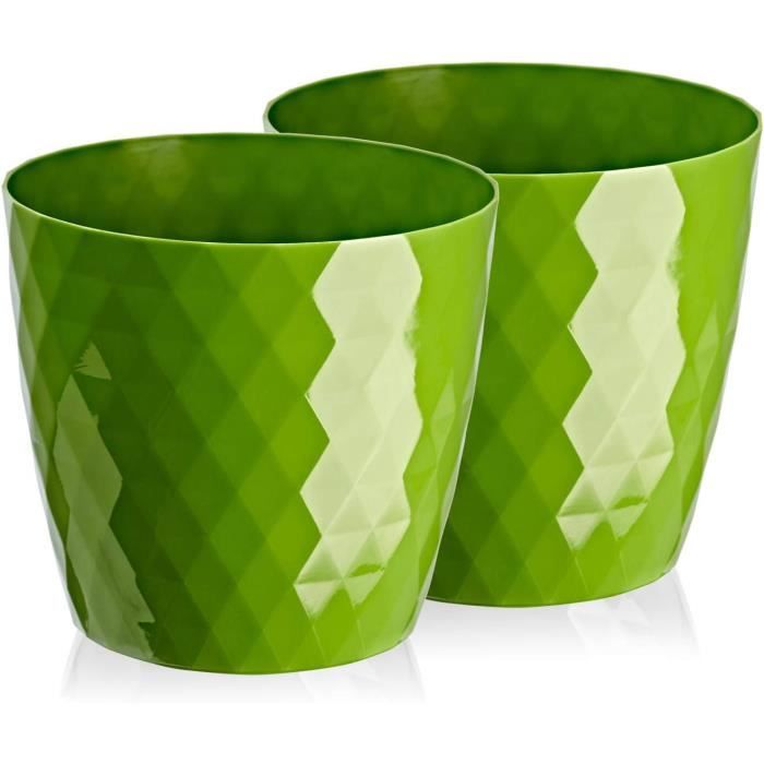 Pot De Fleurs, Pot De Plantes En Plastique, Lot De 2, Forme Ronde ...