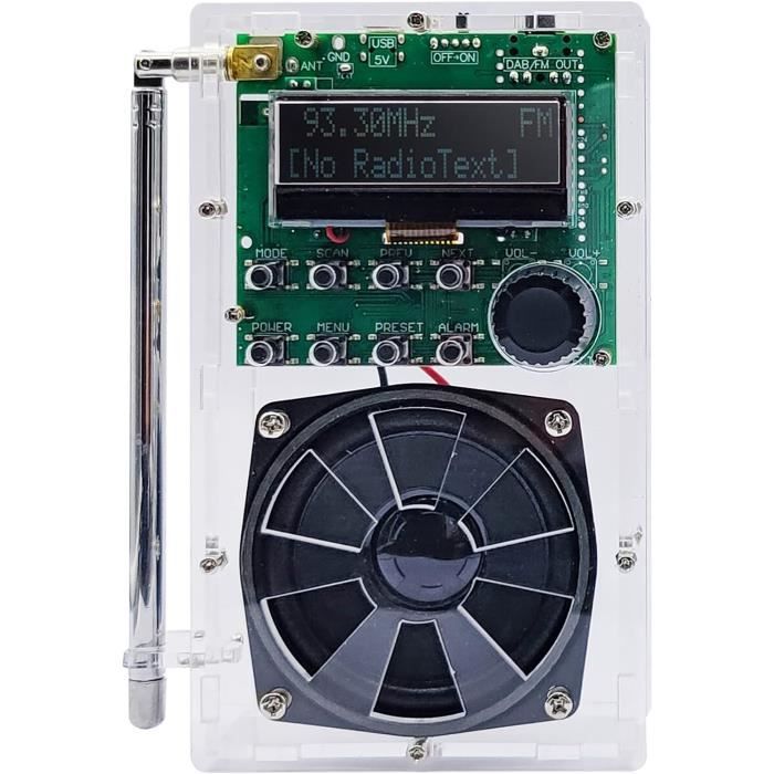 Alk107 Kit Radio Fm-Dab bricolage avec boîtier en acrylique transparent ...