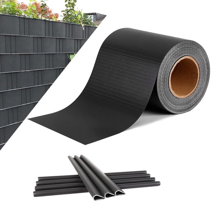 Brise Vue - PVC - 65m - Anthracite - 450g/m² - Résistant aux UV - Cdiscount Jardin