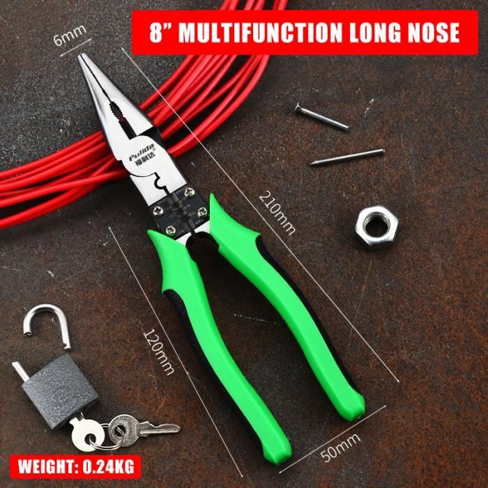 PINCE DE SERRAGE,8 Long Nose--QUK pince'électriciens, dénudeur de câble ...