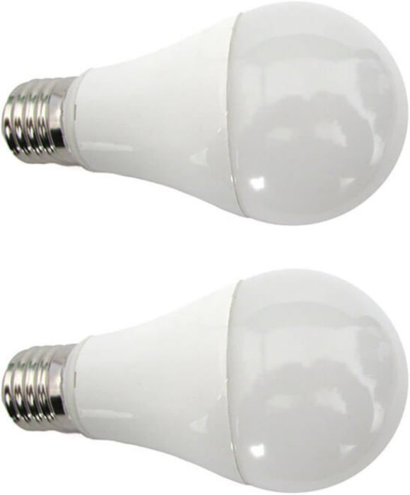 2 Pièces Ampoule LED E27 A65 18W 2000LM Forme Standard 65X127mm (Blanc ...