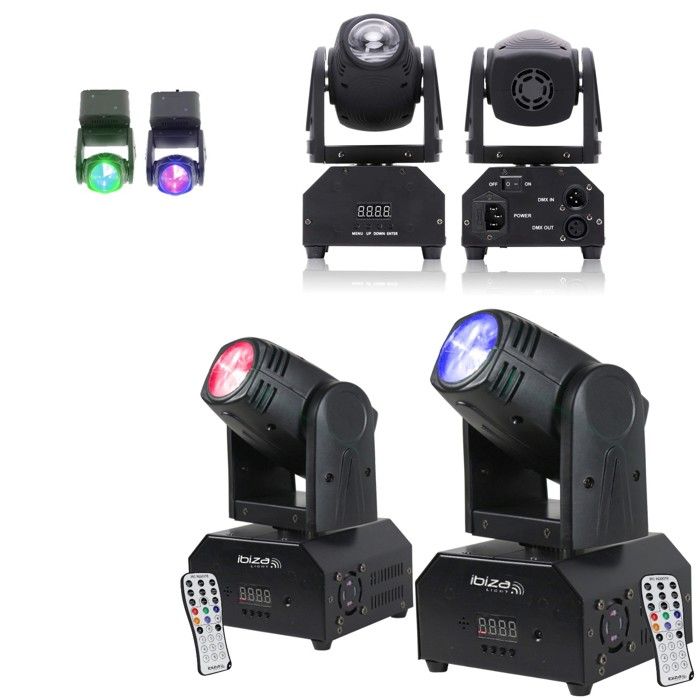 Pack Lumière 3 Lyres LMH250-RC IBIZA LIGHT DMX + 1 Console LC192DMX ...