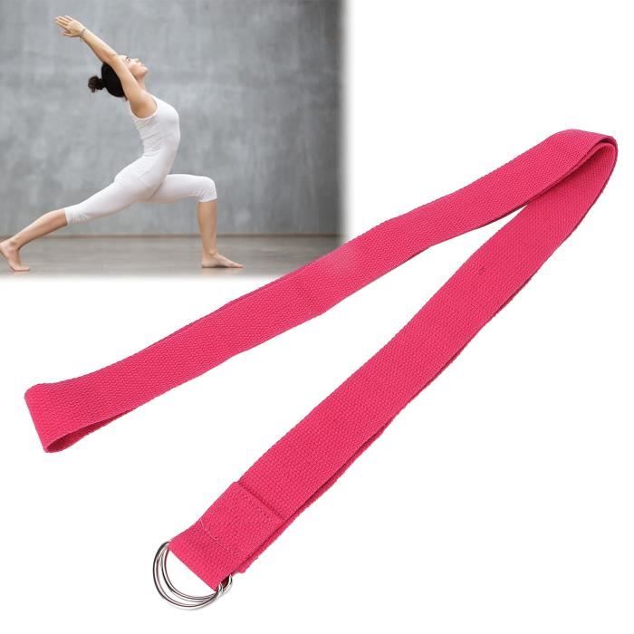 Zerodis Bande de yoga en coton stretch avec boucle en D (Rose Rouge ...