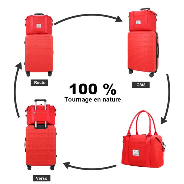 Set de 5 Valises de Voyage (55/65/75cm) -Ultra Légere Rigide Bagage ...