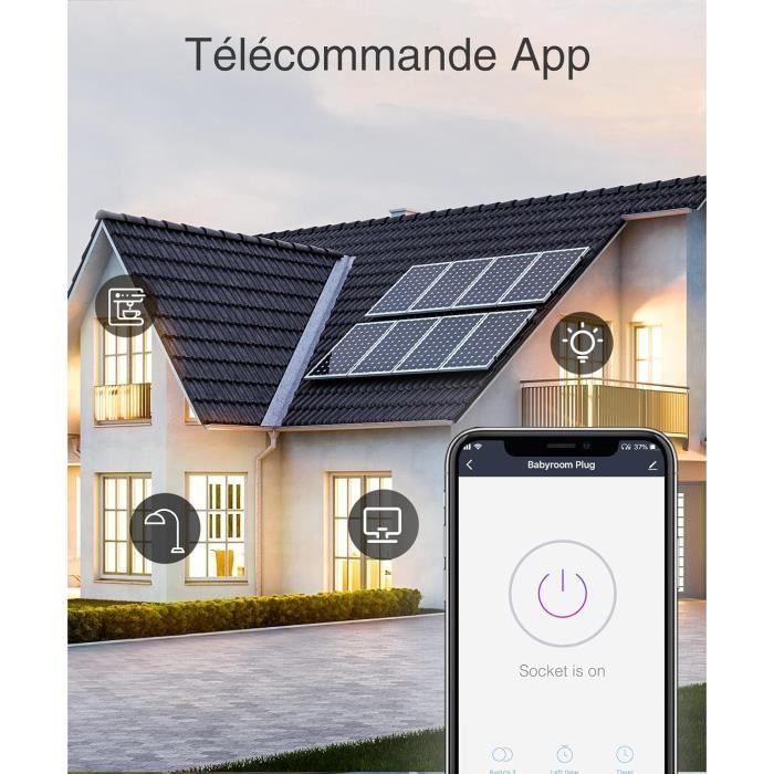 Mini Prise Connectée Wifi , Prise Intelligente Certifié Tüv Avec App ...