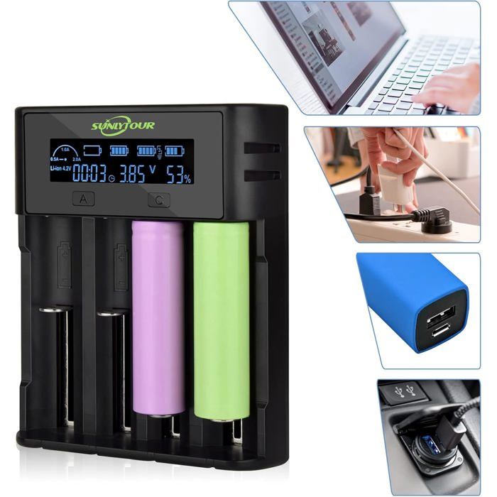 Chargeur de batterie multi-emplacements-KAL-Chargeur Batterie 4 ...