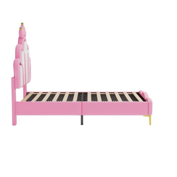 Lit Enfant 90 x 200 avec LED et Sommier, UTTQEW, Lit Fille avec Tête de ...