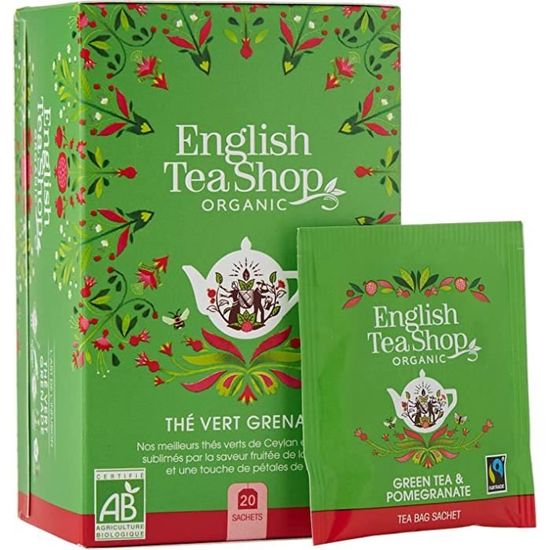 Thé Vert Grenade Bio - English Tea Shop - Lot de 6 boîtes de 20 sachets ...