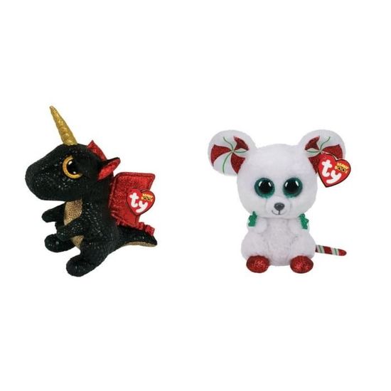 Ty - Peluches - Beanie Boo's - Grindal Dragon & Noël Souris - Cdiscount ...