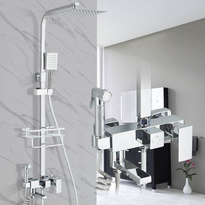 Colonne de Douche avec Mitigeur Mécanique, Ensemble de Douche Réglable ...