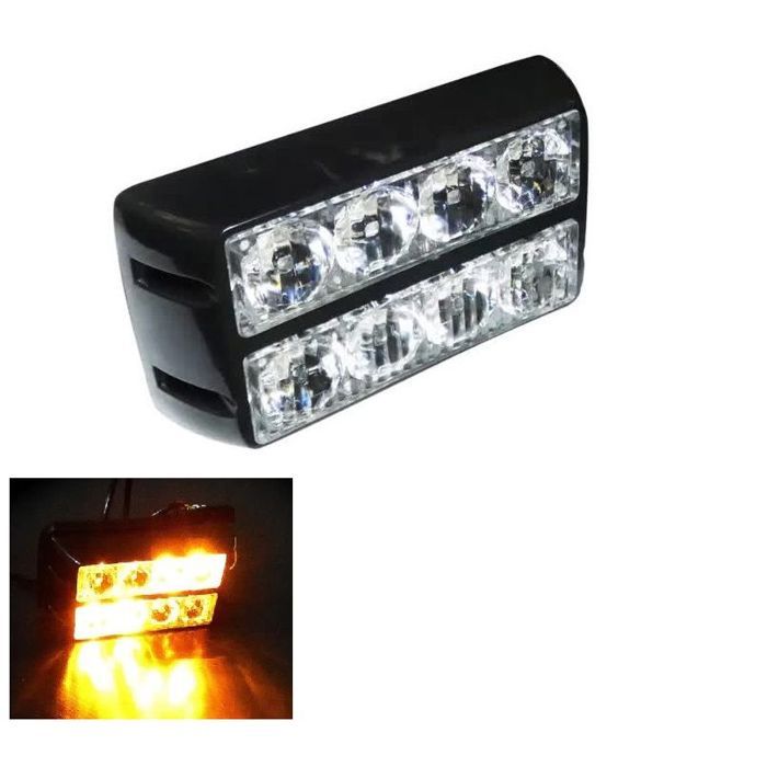 Feu de Pénétration Flash 12V-24V 8 LED Ambre/Orange Balise Clignotant ...