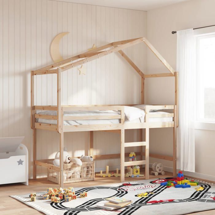 2 Places Lit superposé d'enfant avec échelle et toit - Intemporel ...