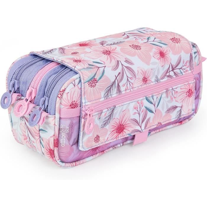 Trousse Scolaire Triple Avec Grandes Poches Intérieures Et Fermeture ...