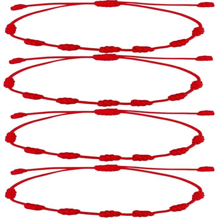 Bracelet rouge 7 nœuds avec œil turc - Porte-bonheur et protection pour ...